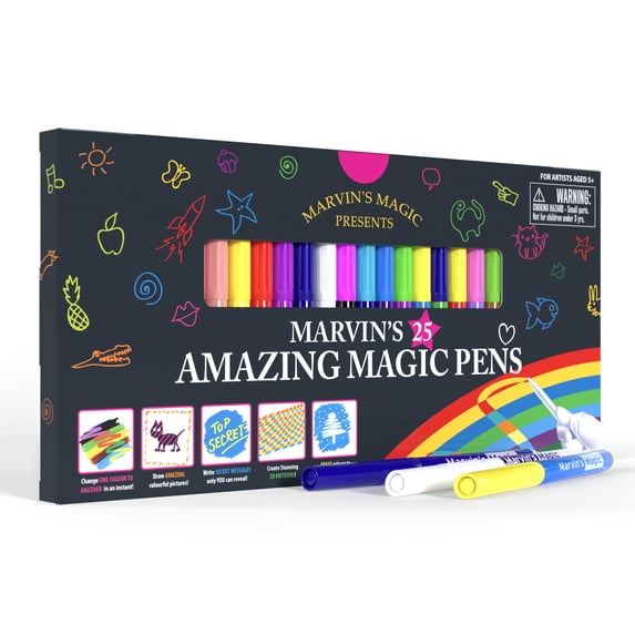 Marvin's Magic Amazing Magic Pens, 25 Color-Changing Pens, Erasable ...