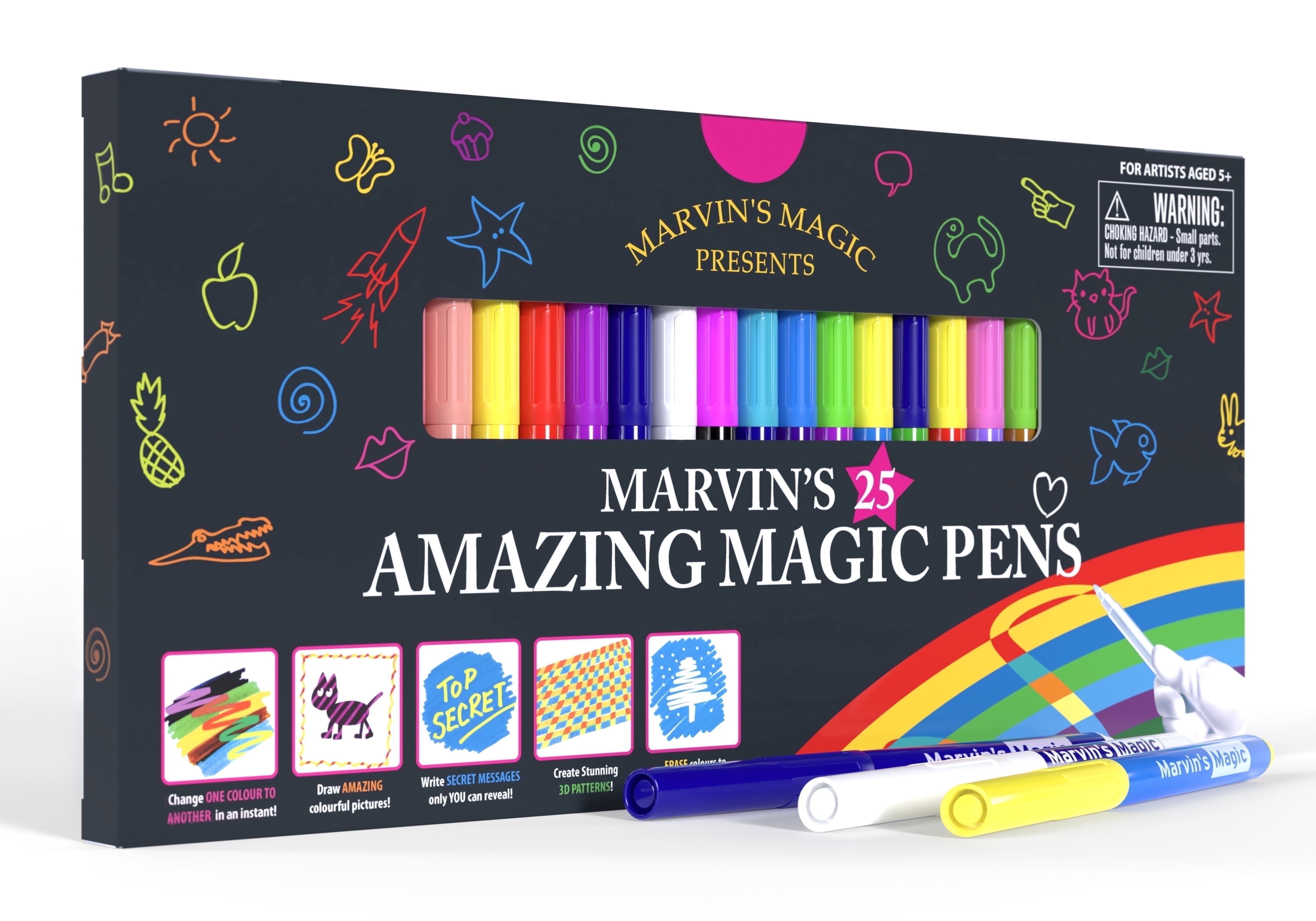 Marvin's Magic Kids Novelty Toy - 25 Piece Color Changing Magic Pens ...