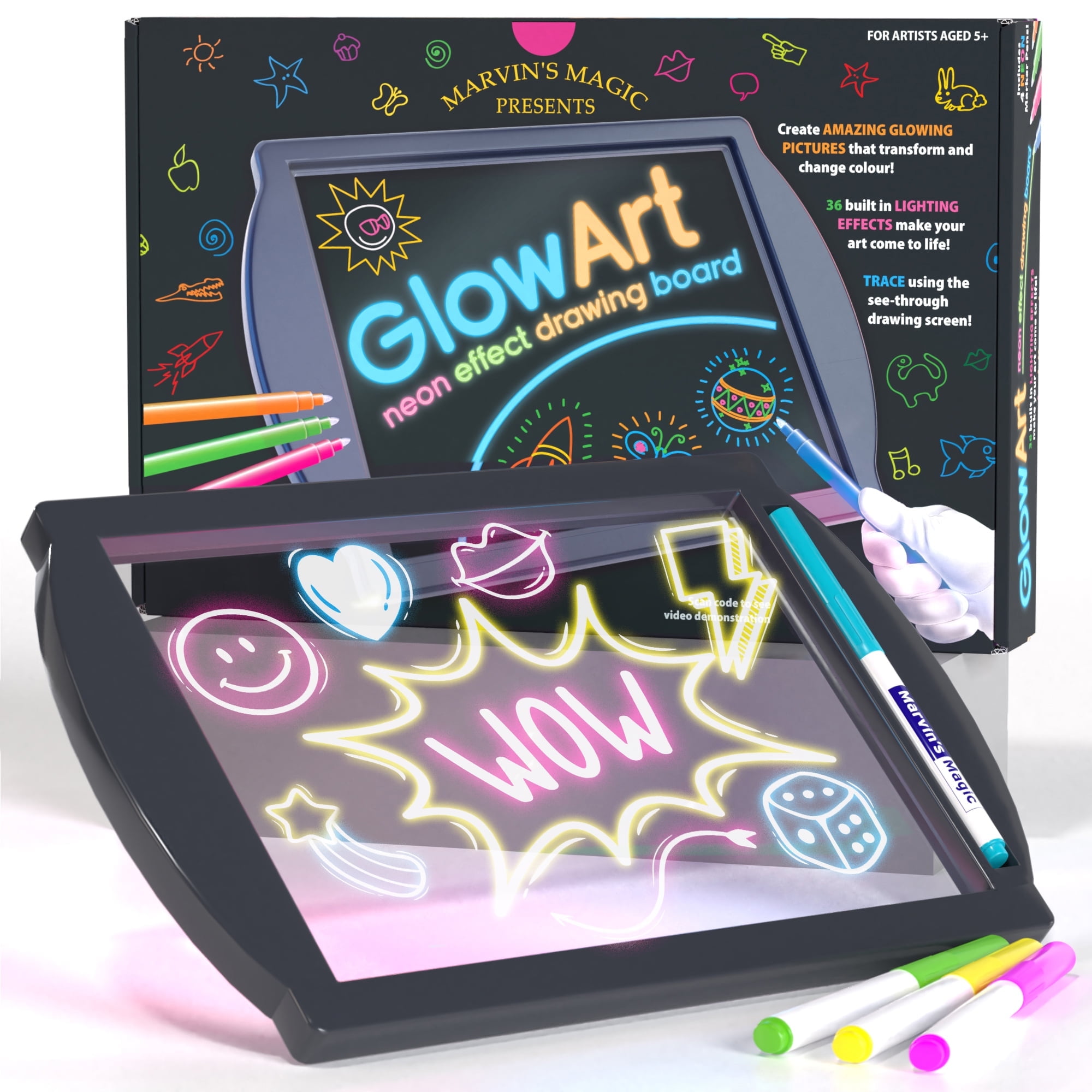Marvin's Magic - Neon Glow Craft Kit - Craft Set - Light Up Tracing Pad ...