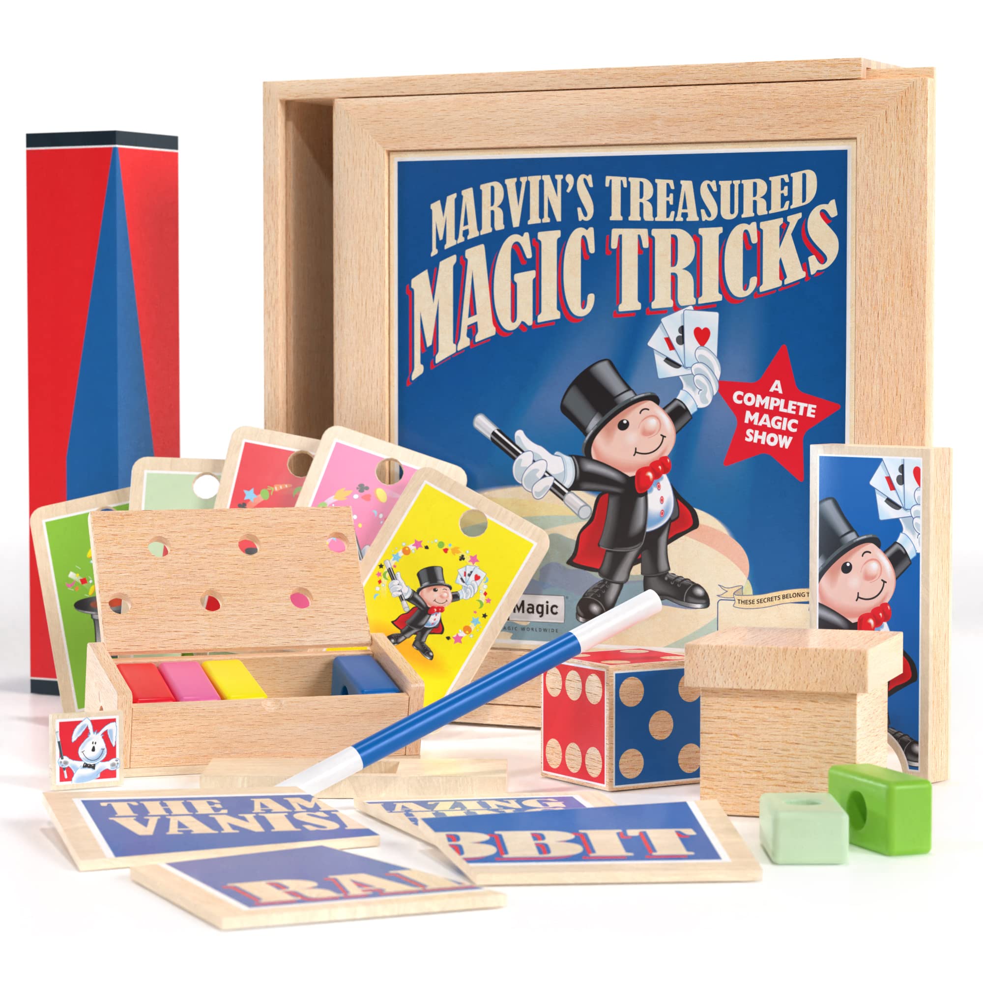 Marvin's Magic - Treasured Magic Tricks - Wooden Deluxe Magic Set ...