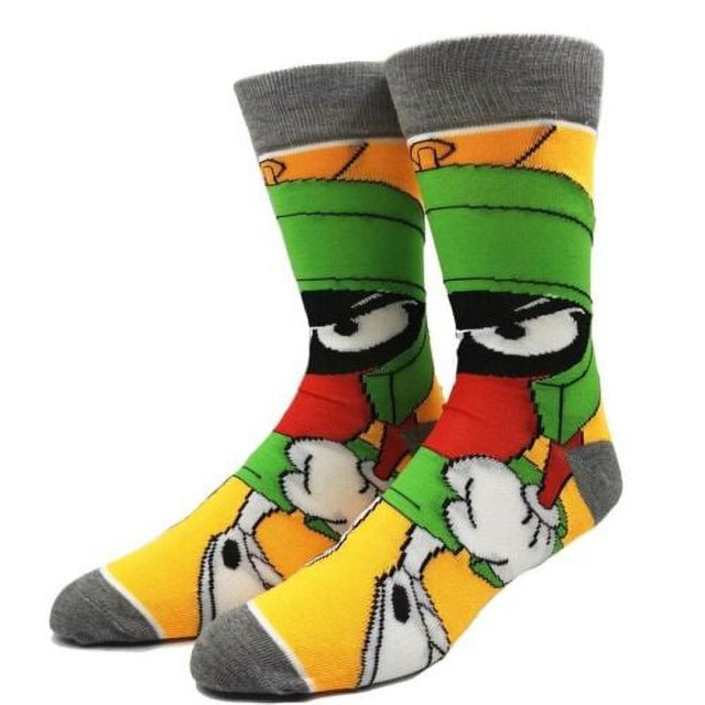 Marvin the Martian Looney Tunes Cartoon Socks, Novelty Crew Character ...