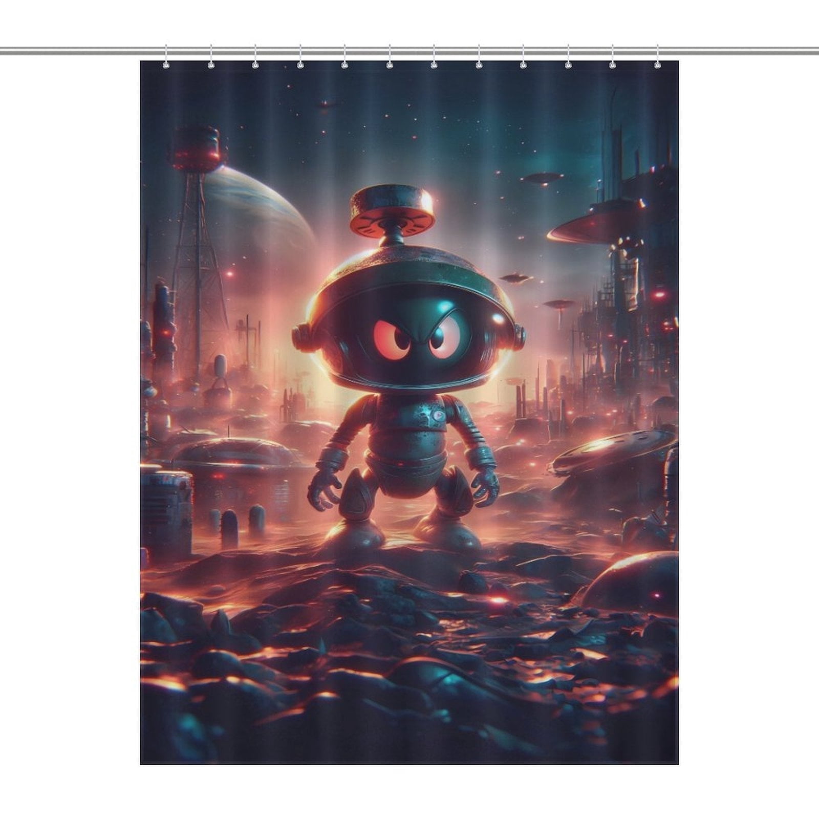 Marvin-the-Martian Shower Curtains, Bath Decor Fabric Curtains with ...