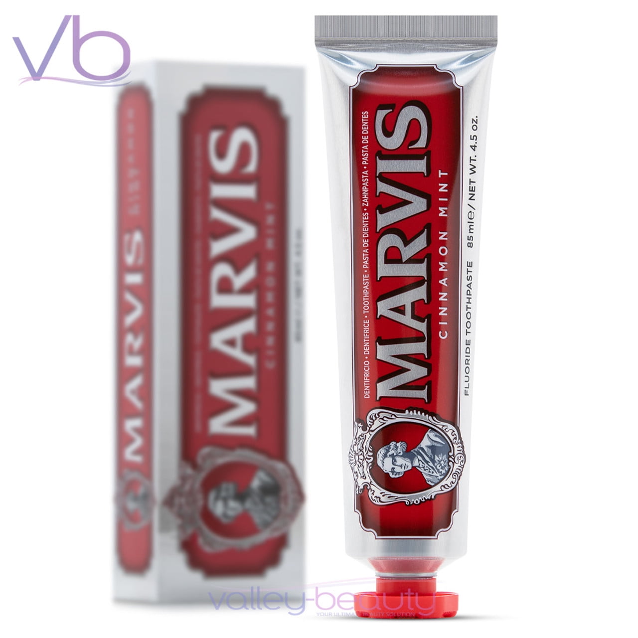 Marvis Cinnamon Mint Rich and Creamy Toothpaste with Spicy Aromas, 85ml ...