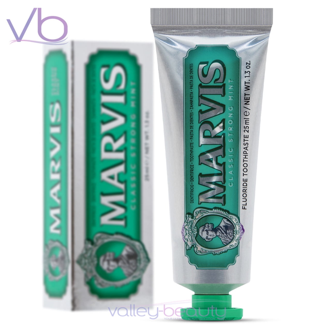 Marvis Classic Strong Mint Toothpaste | 'Piperita' Peppermint Flavor ...