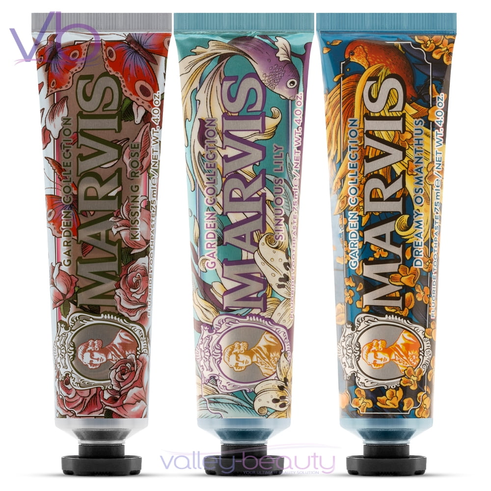 Marvis Garden Collection | Kissing Rose (75ml), Sinuous Lily (75ml), Dreamy Osmanthus (75ml ...