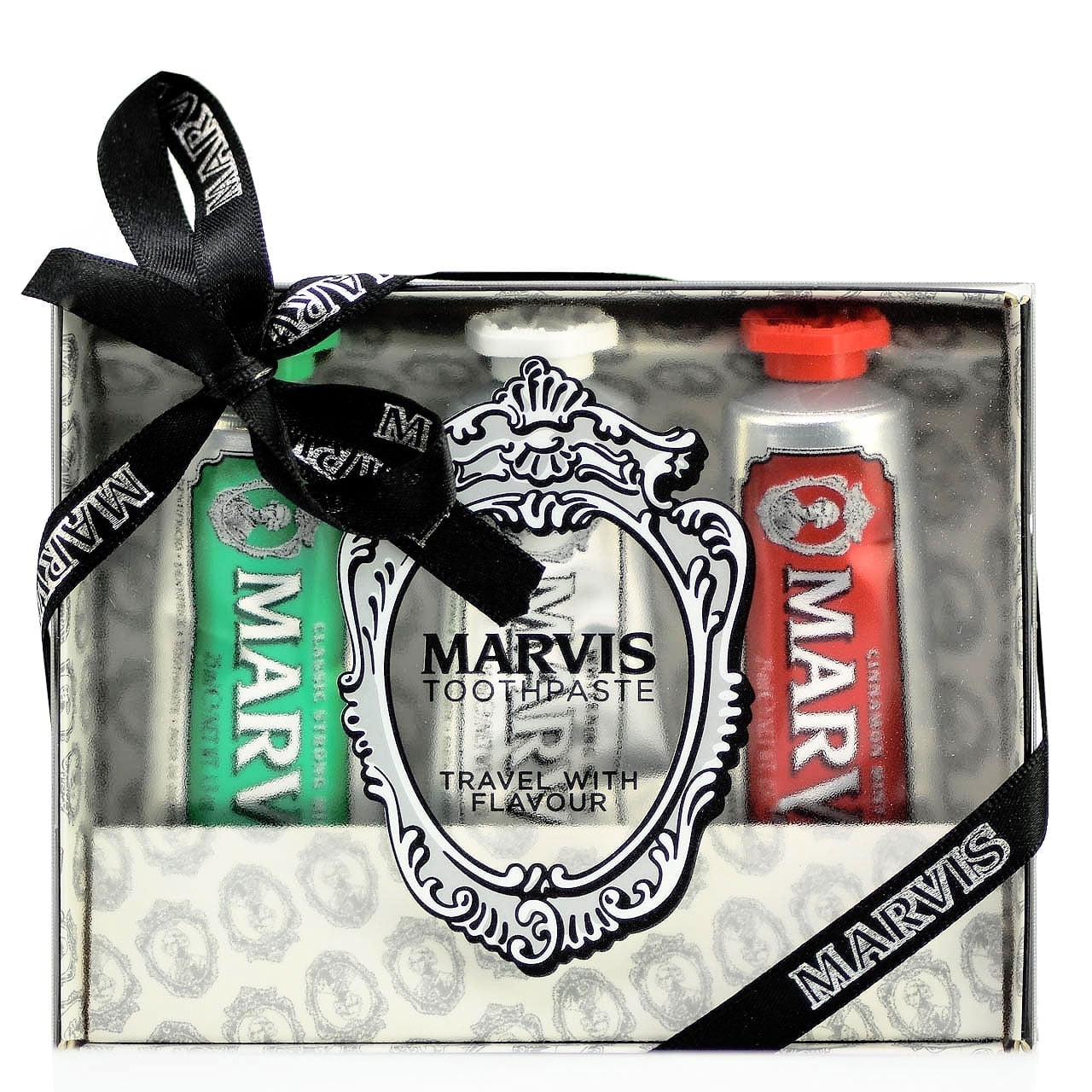 Marvis Toothpaste Travel Set with Classic Strong Mint, Whitening Mint ...