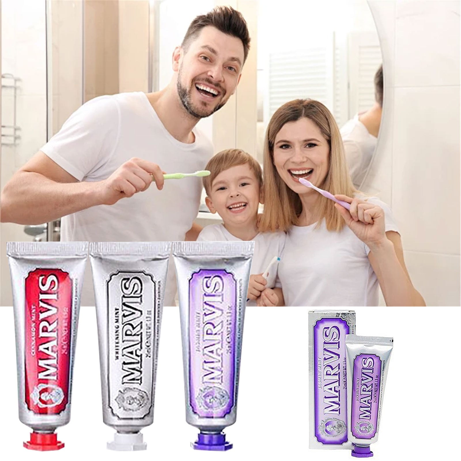 Marvis Whitening Mint Travel Size Toothpaste, 25 ml, Promotes The ...