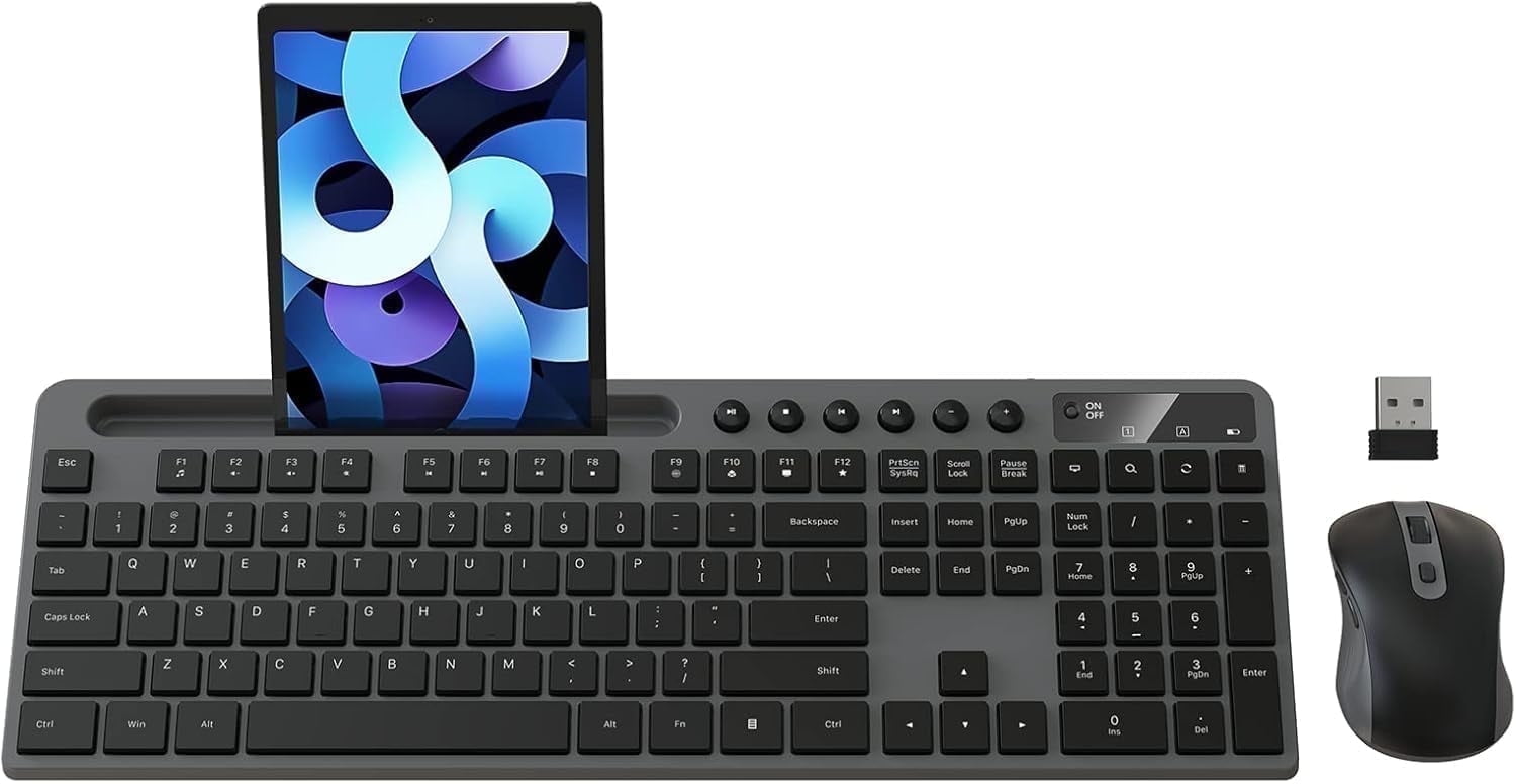 Marvo 2.4G Wireless Keyboard and Mouse Combo, Low Profile, Fluid ...