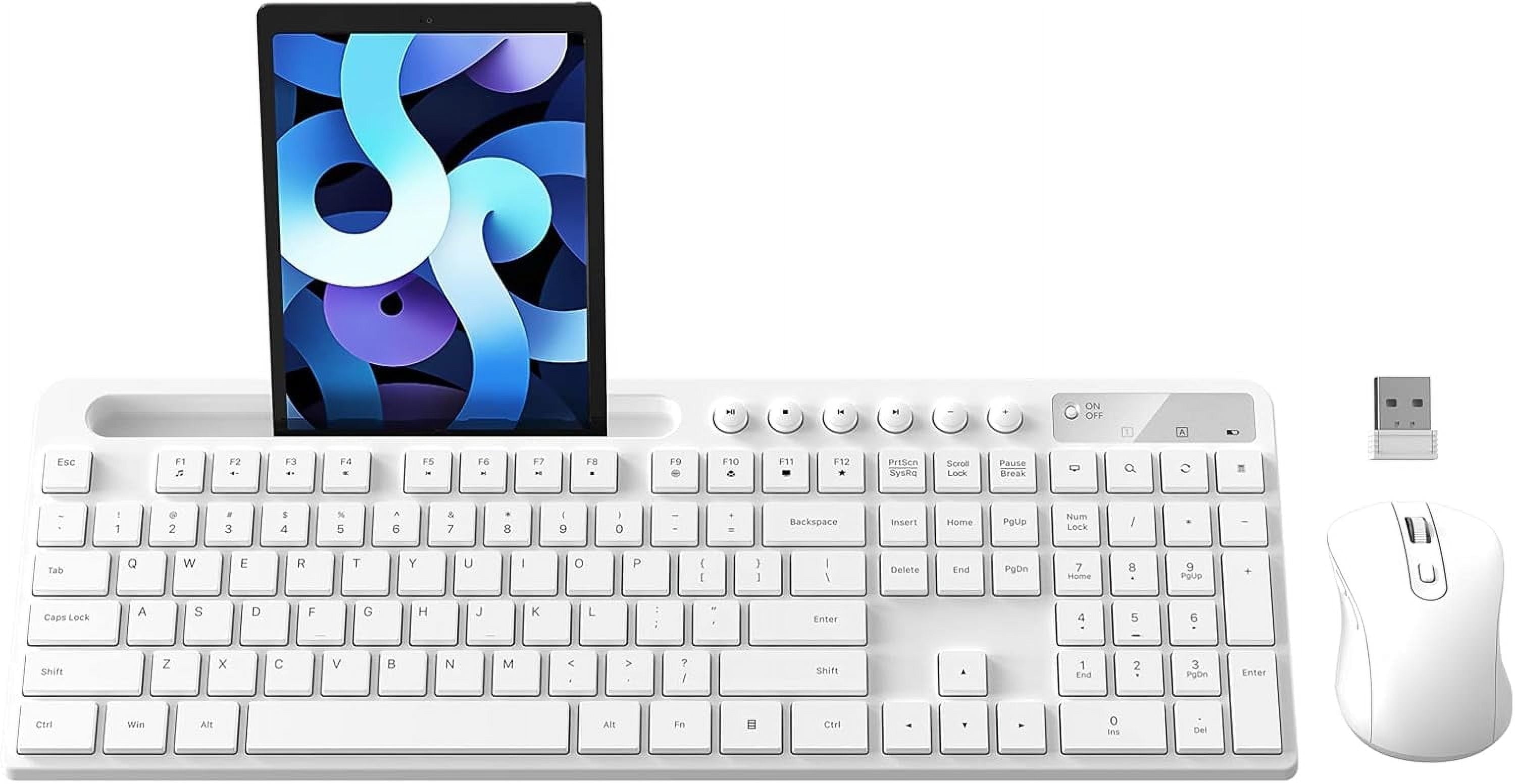 Marvo 2.4G Wireless Keyboard and Mouse Combo, Low Profile, Fluid ...