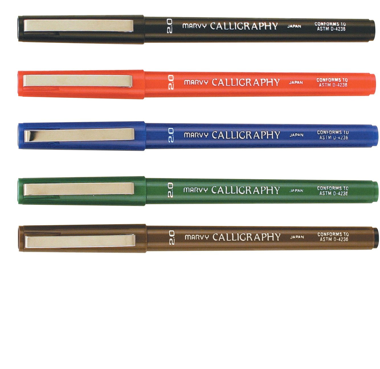 Marvy 1401873 Calligraphy Permanent Marker Set, Acid-Free Non-Toxic ...