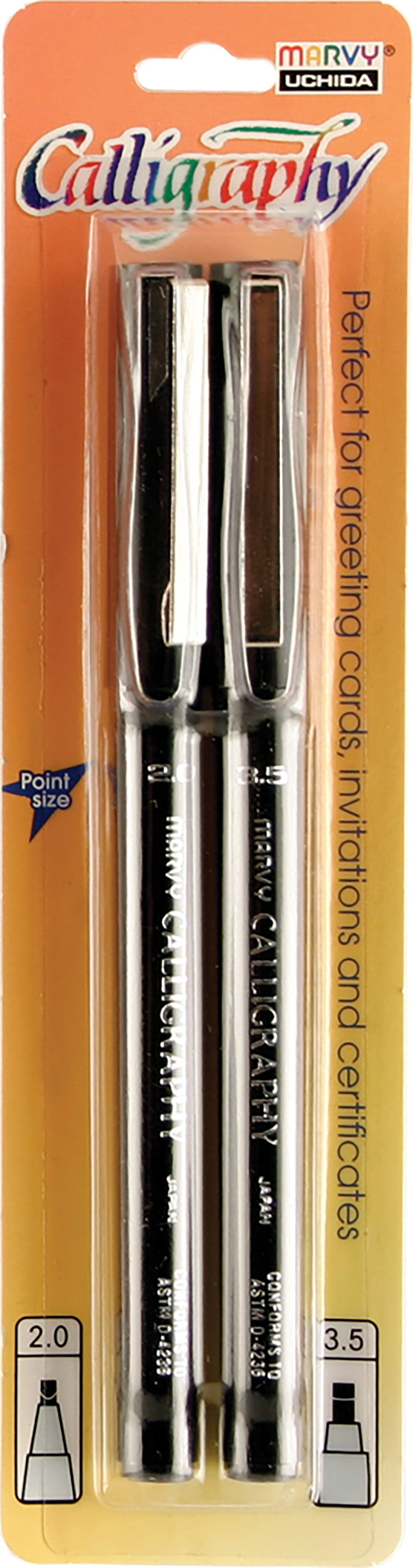 Marvy Calligraphy Pens 2pk Black - Walmart.com
