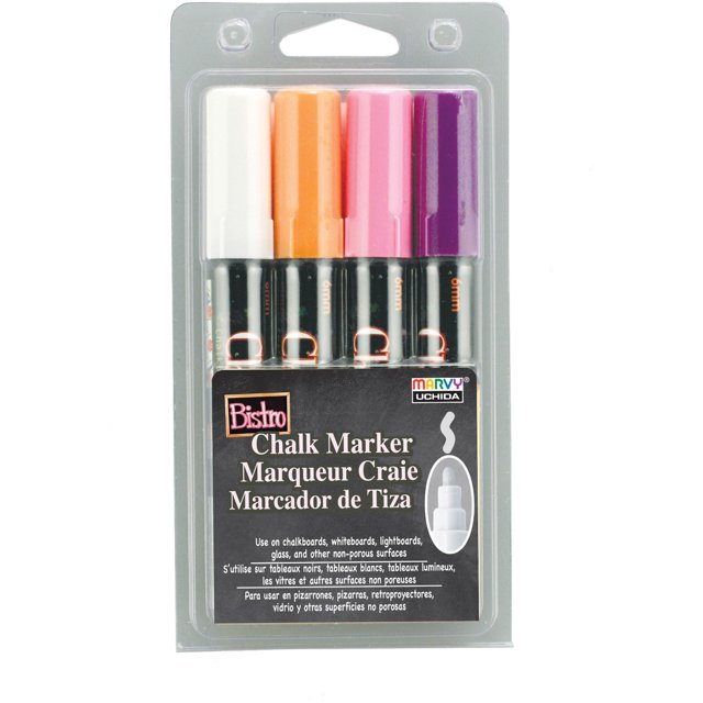 Marvy Chalkboard and Lightboard 4-Color Set B - Walmart.com