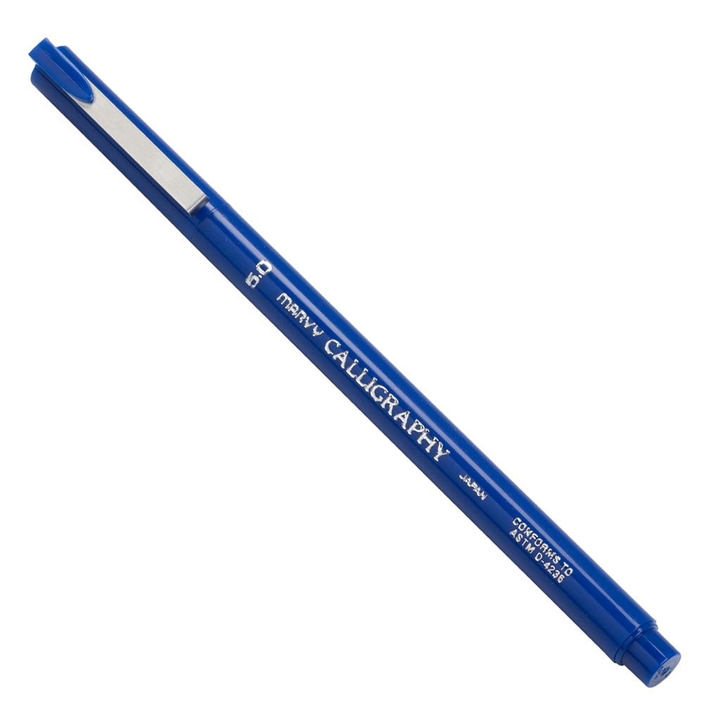 Marvy Uchida Blue Thick Calligraphy Pen, 5.0 mm, 2/Pack - Walmart.com