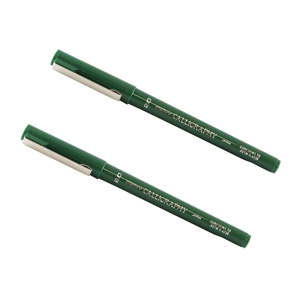 Marvy Uchida Calligraphy Pens, 2.0 mm, Green, 2/Pack - Walmart.com