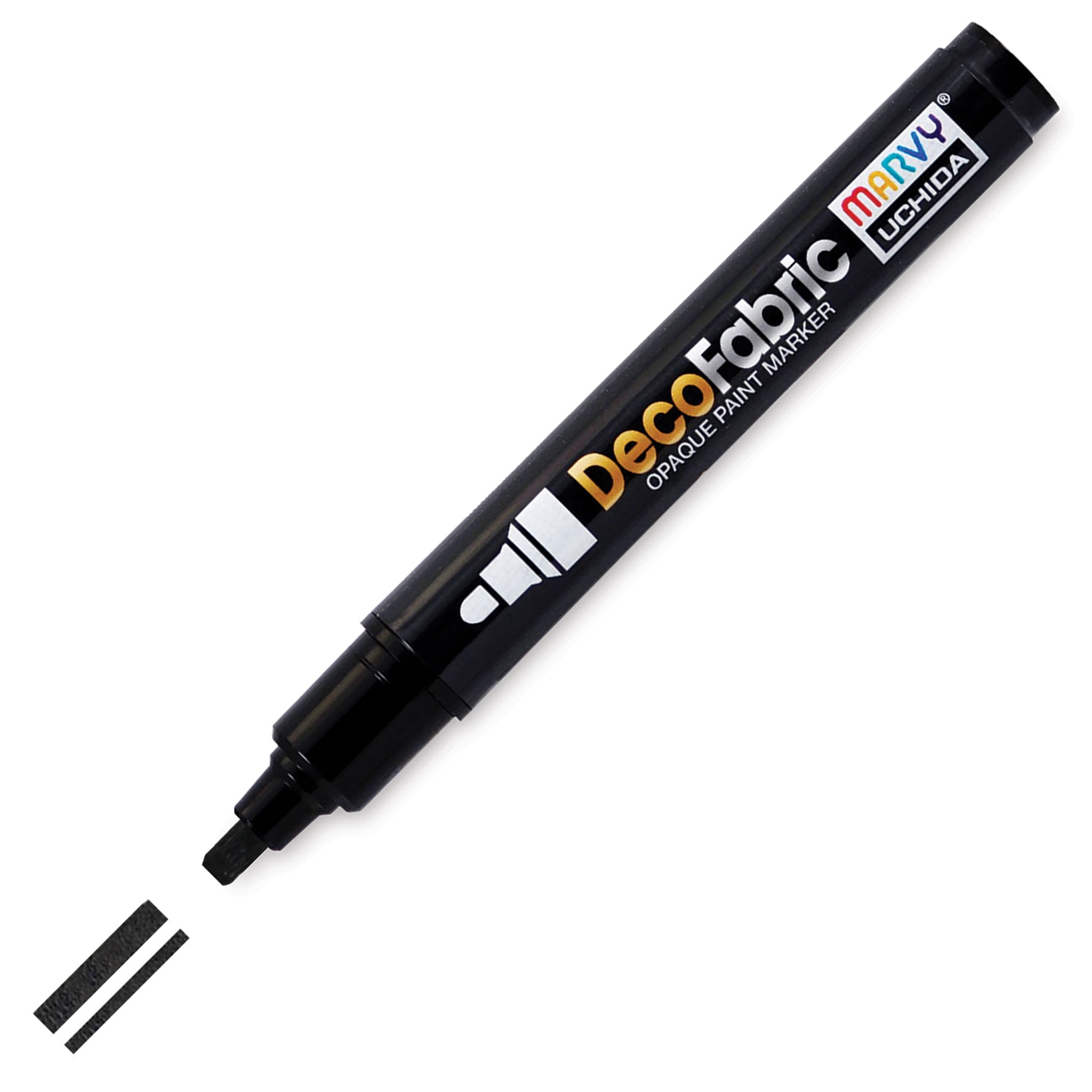 Marvy Uchida DecoFabric Opaque Paint Marker - Black, Medium Tip ...