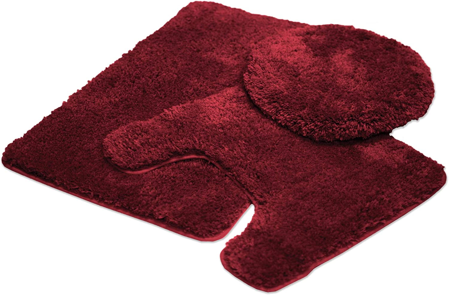 Mary 3 Piece Bathroom Rug Set, Luxury Soft Plush Shaggy Thick Fluffy ...