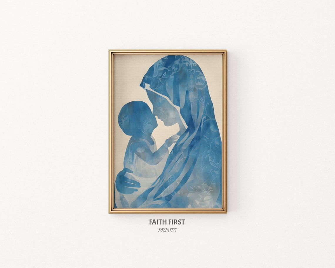 Mary And Jesus Portrait | Blessed Virgin Mary | Christ Wall Art | Bible ...
