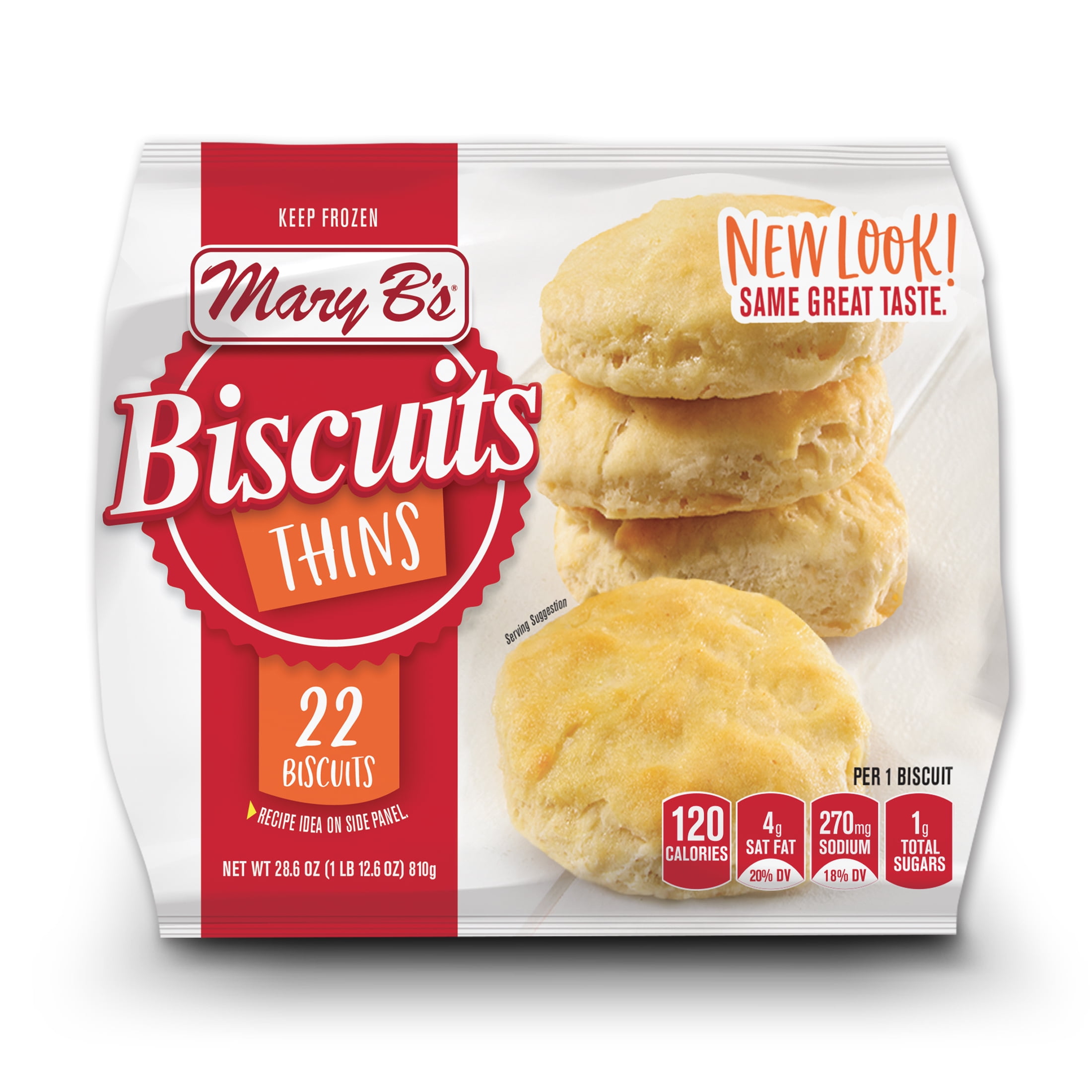 Mary B's Buttermilk Biscuit Thins, 28.6 oz, 22 Count (Frozen) - Walmart.com