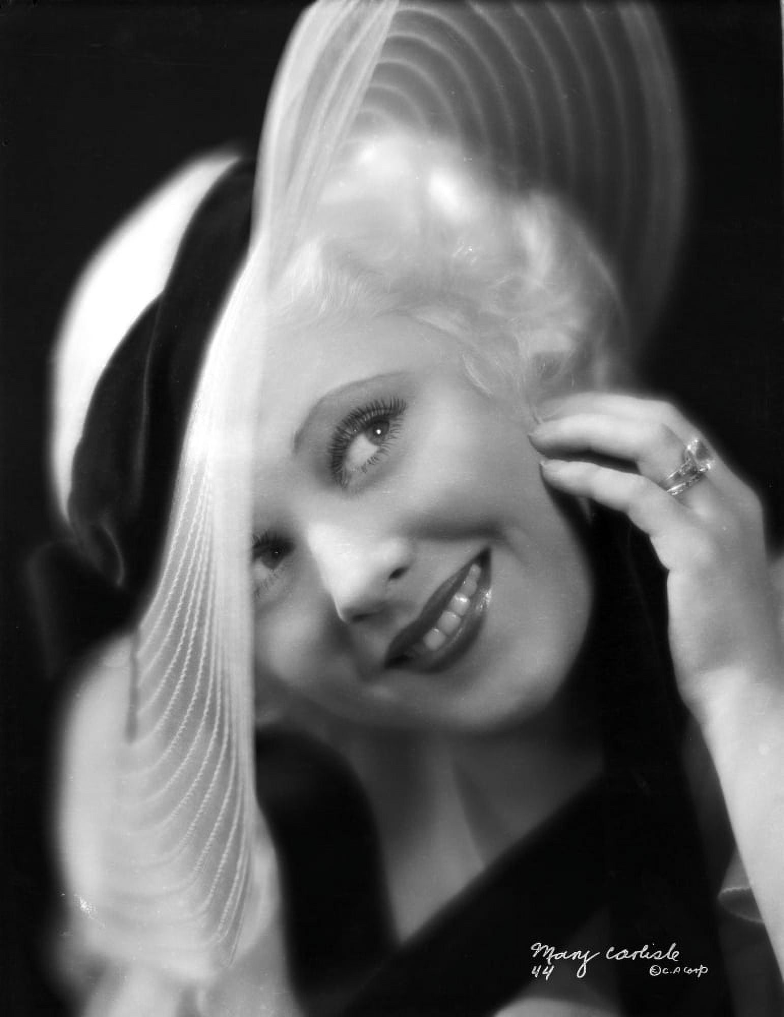 Mary Carlisle Portrait smiling in White Hat Photo Print (24 x 30 ...