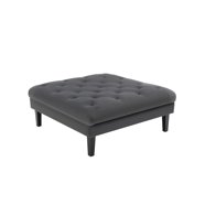 Cortesi Home Caroline Tufted Velvet Ottoman, Emerald Green - Walmart.com