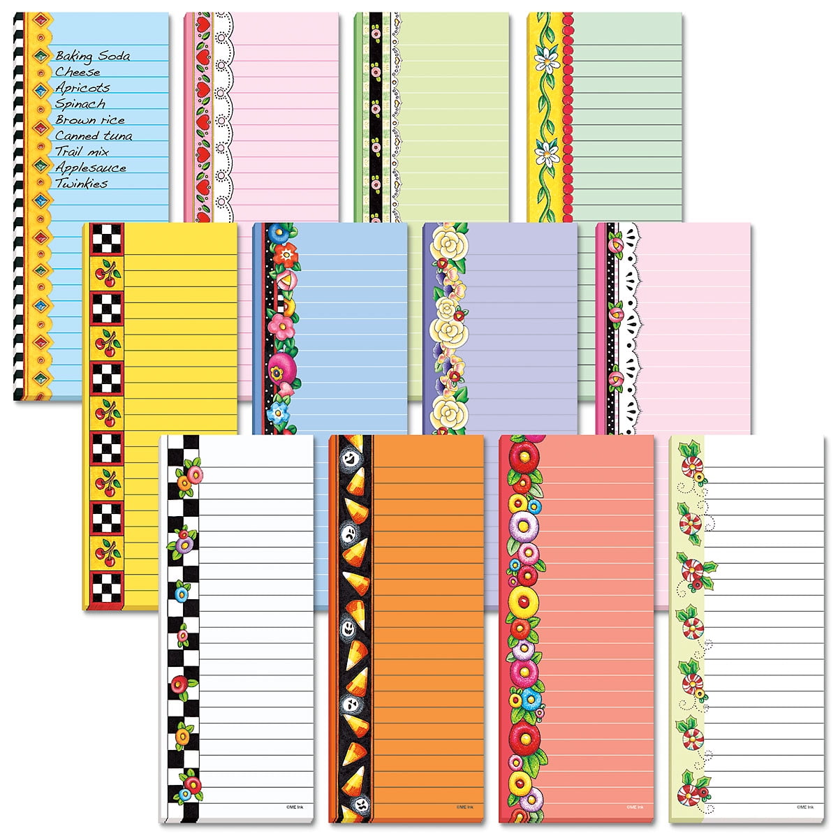 Mary Engelbreit Seasonal Magnetic Shopping List Pads - Set of 12 ...