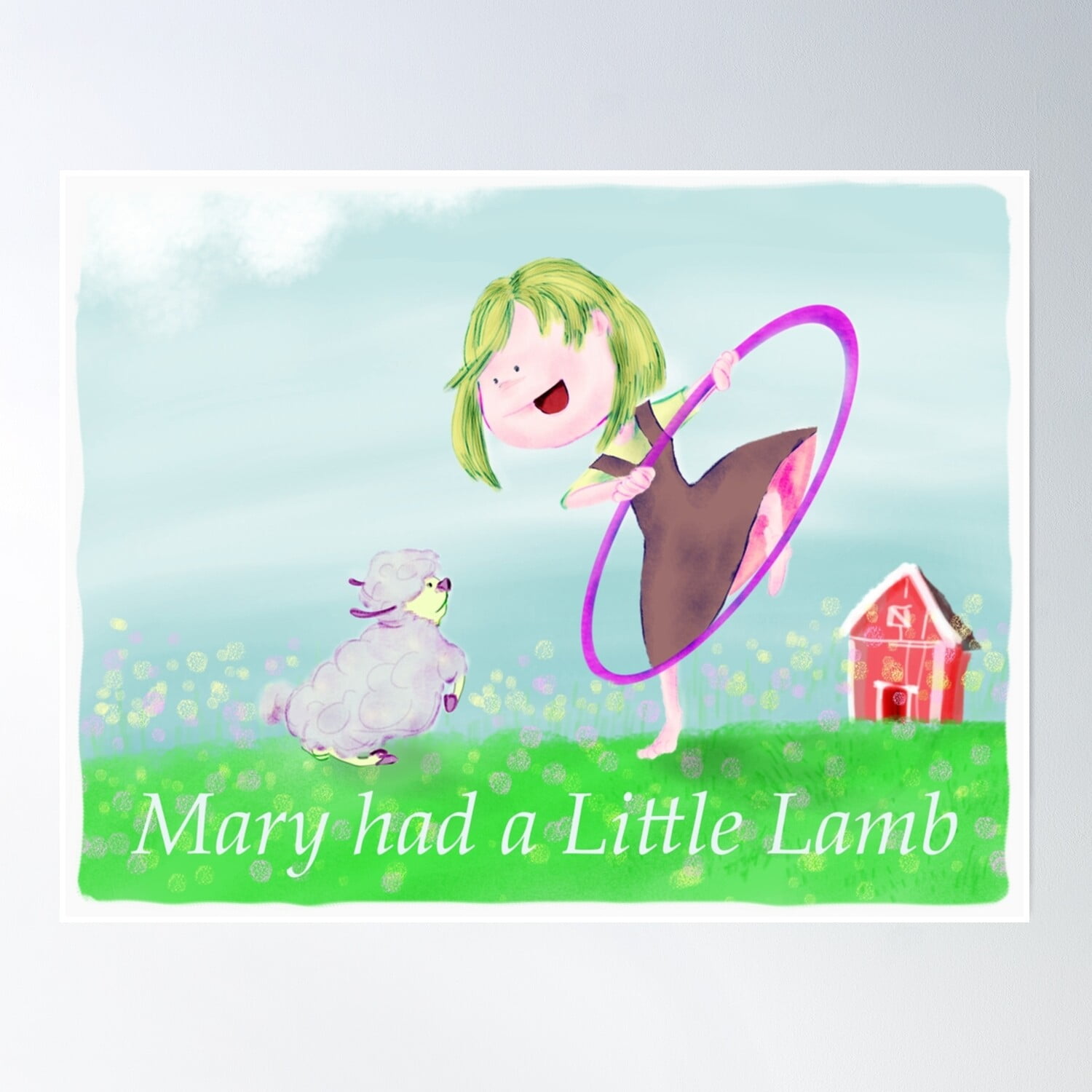 Mary Had A Little Lamb Poster Wall Art, Modern Wall Decor, 24x36 ...