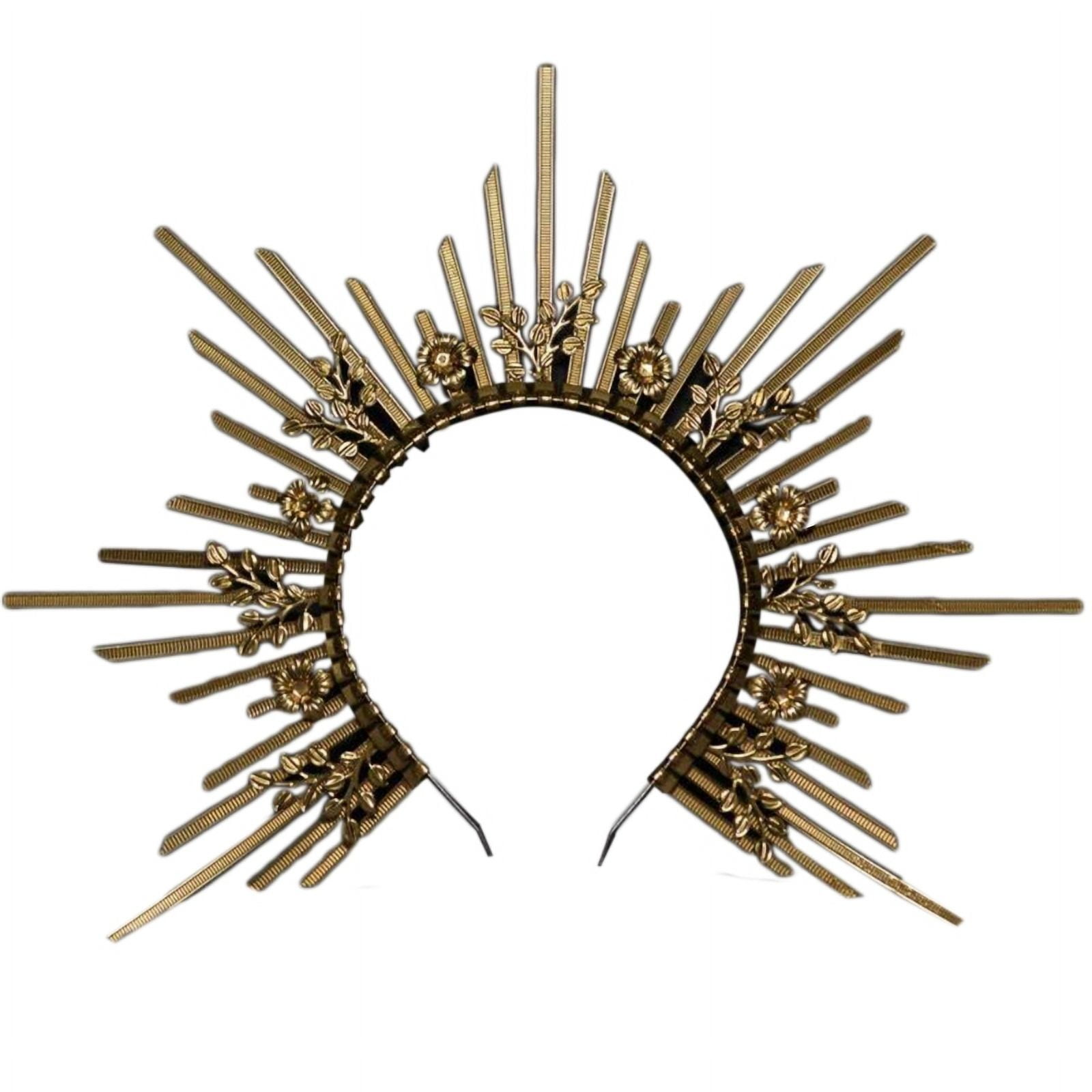 Mary Halocrown Headband Spiked Halocrown Sunburst Greek Baroque Tiara ...