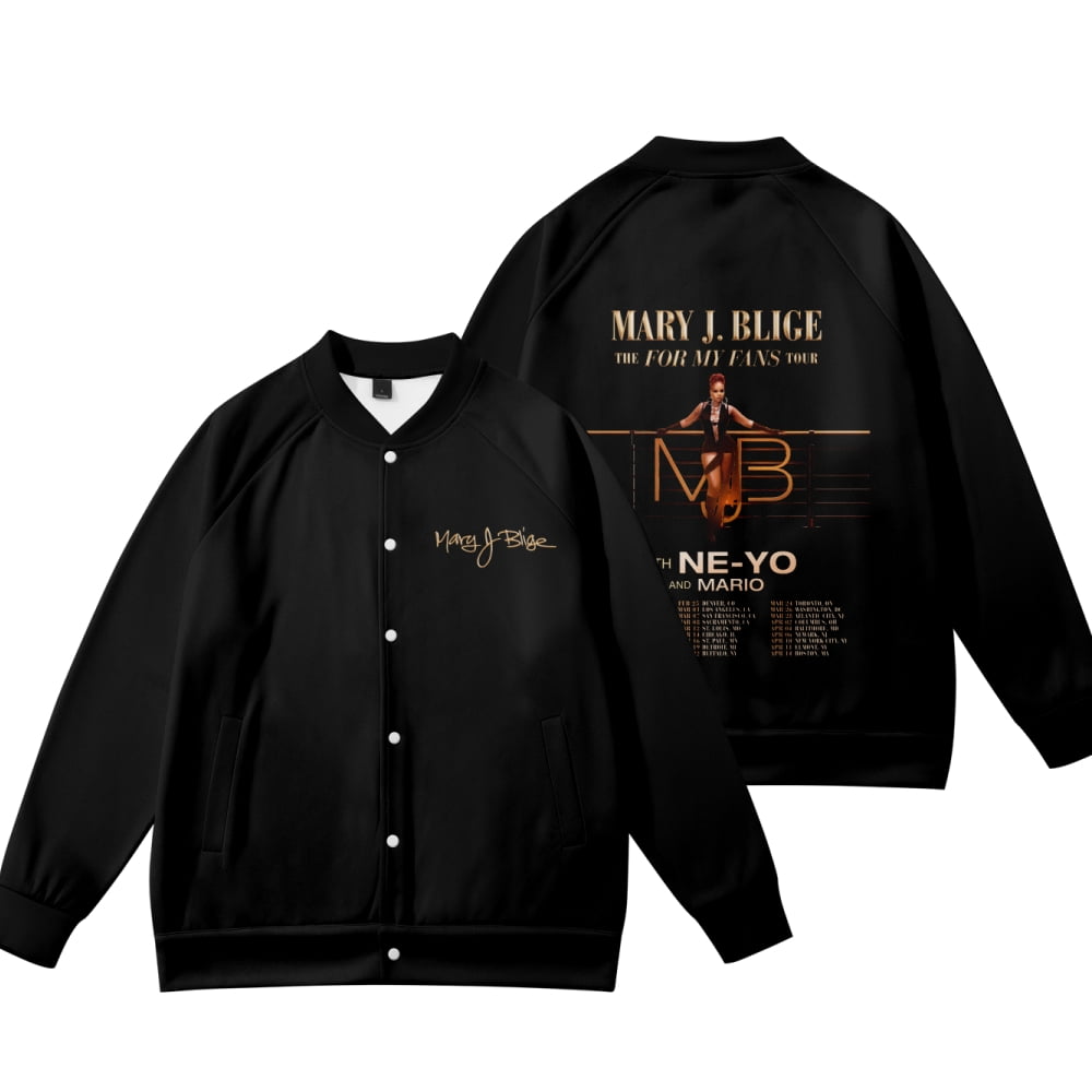 Mary J. Blige 2025 Album Tour Merch Jackets, Unisex Varsity Baseball ...