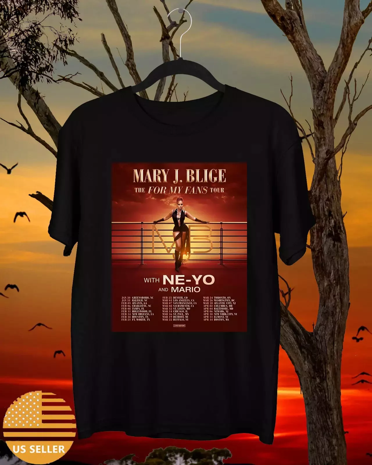 Mary J. Blige For My Fans Tour 2025 T-Shirt, Official Concert Merch ...