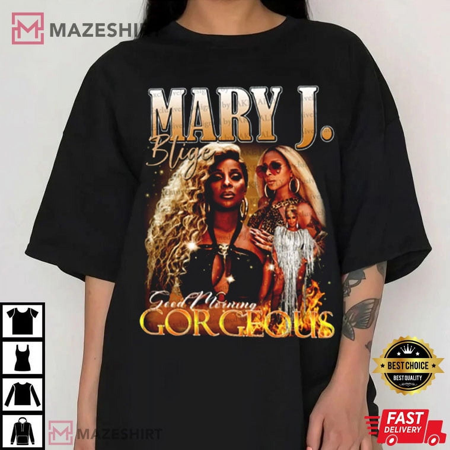 Mary J. Blige T Shirt - Good Morning Gorgeous Tour Unisex Tee With A ...