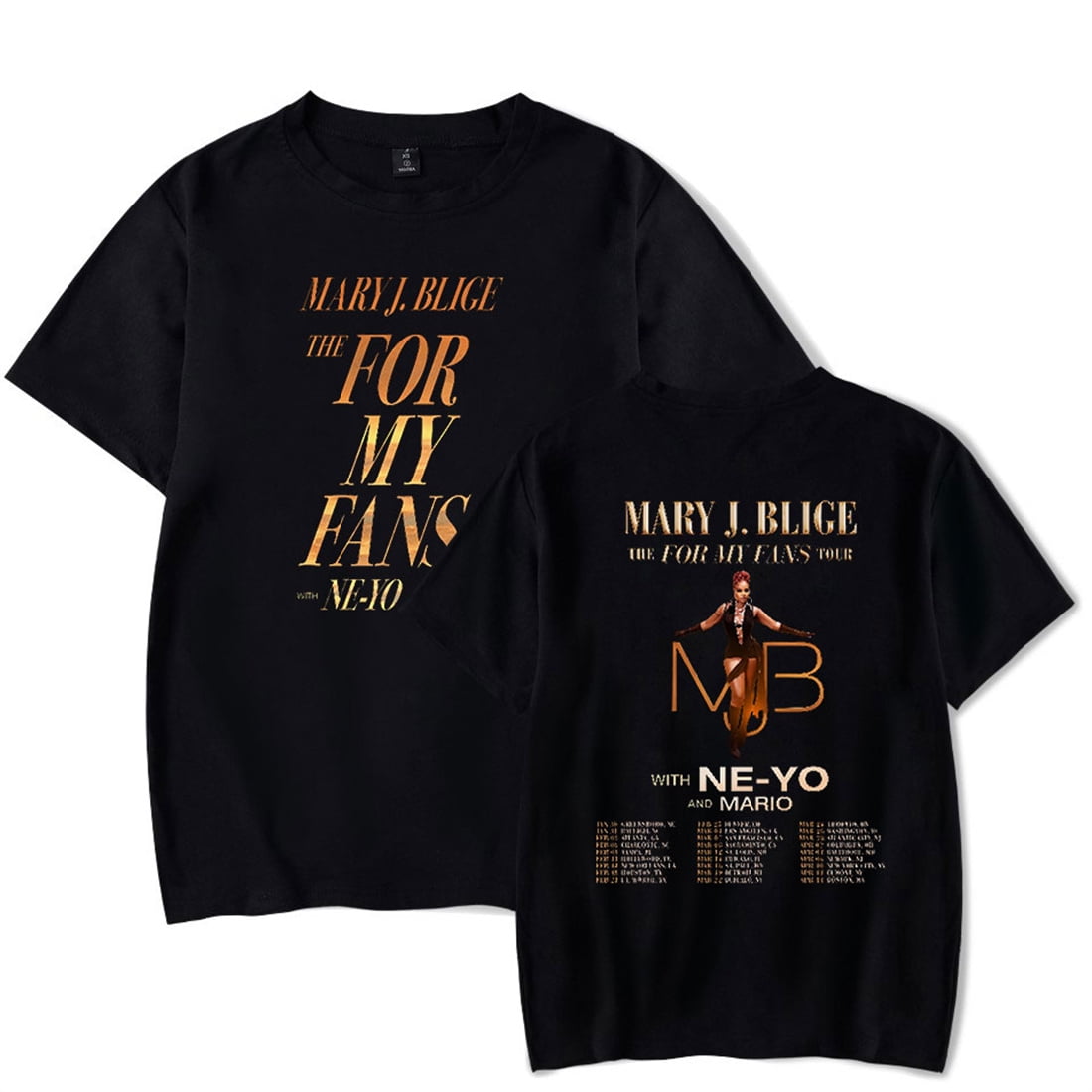 Mary J. Blige The For My Fans Tour T-shirt Hip-hop Short Sleeve Fashion ...