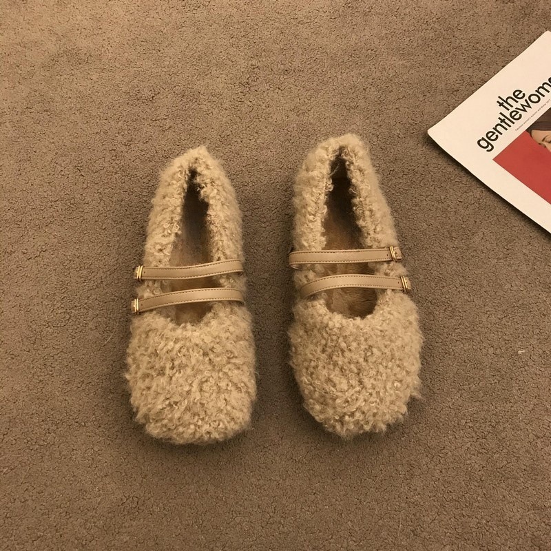 HHH Mary Jane Fluffy Shoes Female Fall and Winter Outer Wear 2024 New ...