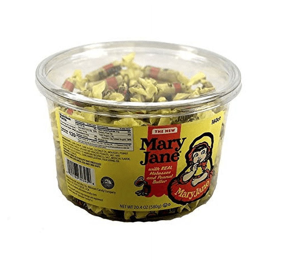 Mary Jane Janes Candy 160 pieces Tub Molasses Peanut Butter nostalgia ...