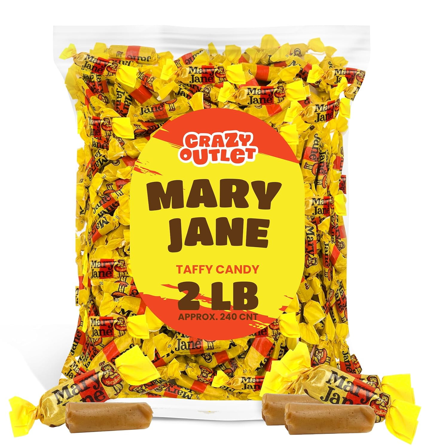 Soft Mary Jane Taffy Retro Candy, Bulk Pack, 2 Pounds - Walmart.com
