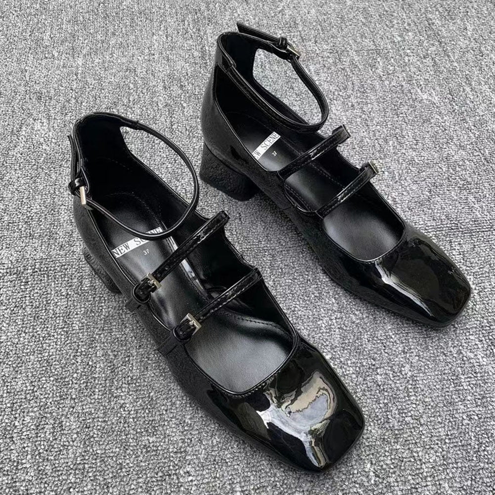 Mary Jane Vintage-Sandalias de tacón alto para mujer, zapatos femeninos de tacón grueso, cómodos ...