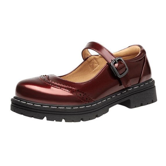 Mary Jane for Women Gothic Oxford Shoes - Flat Shoes, Ankle Tied, Round ...