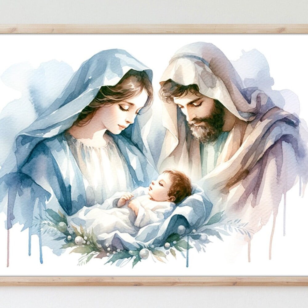 Mary & Joseph Birth Of Jesus Christ Print Christian Spiritual Poster ...