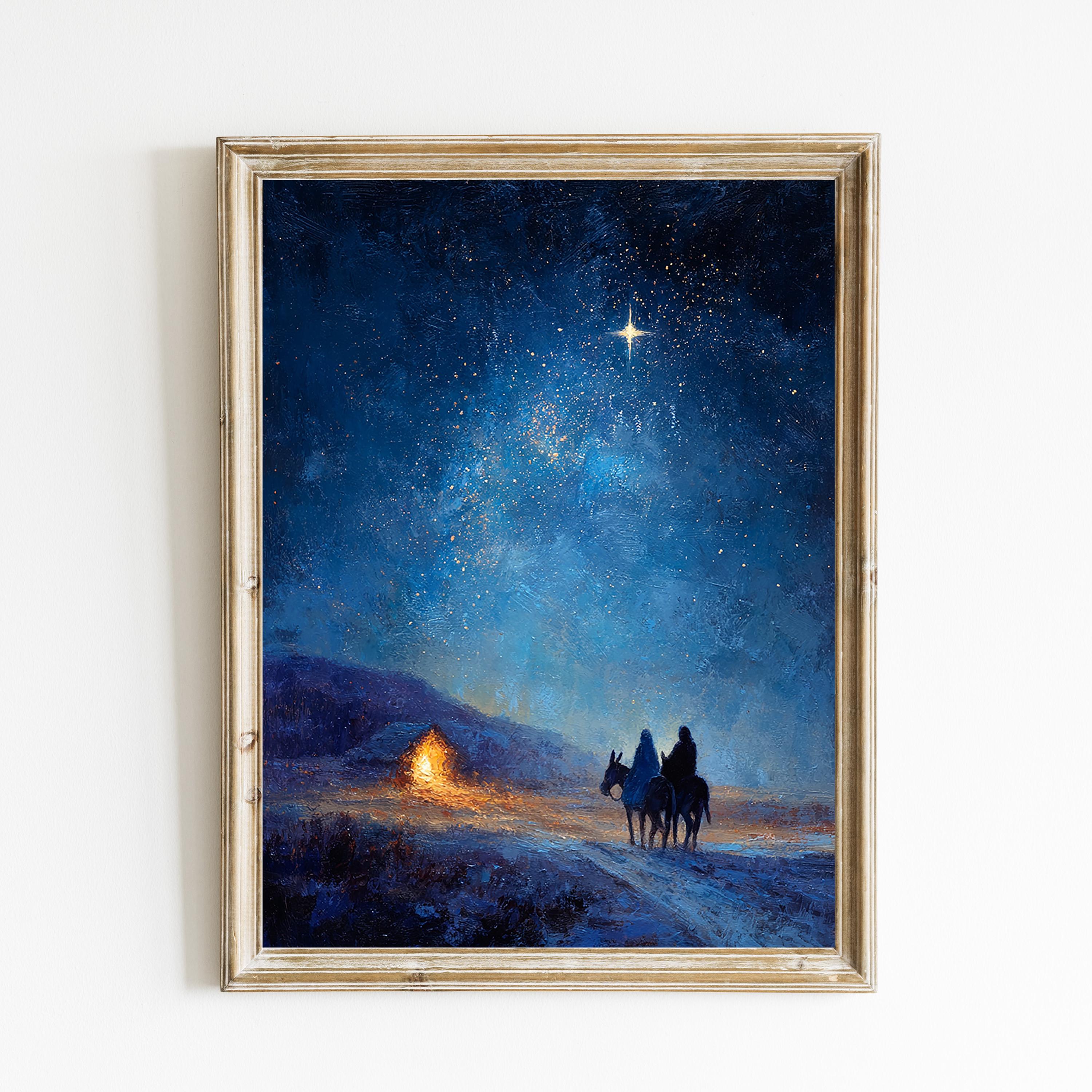 Mary And Joseph Print Poster Manger Home Decor Poster Nativity Wall Art ...