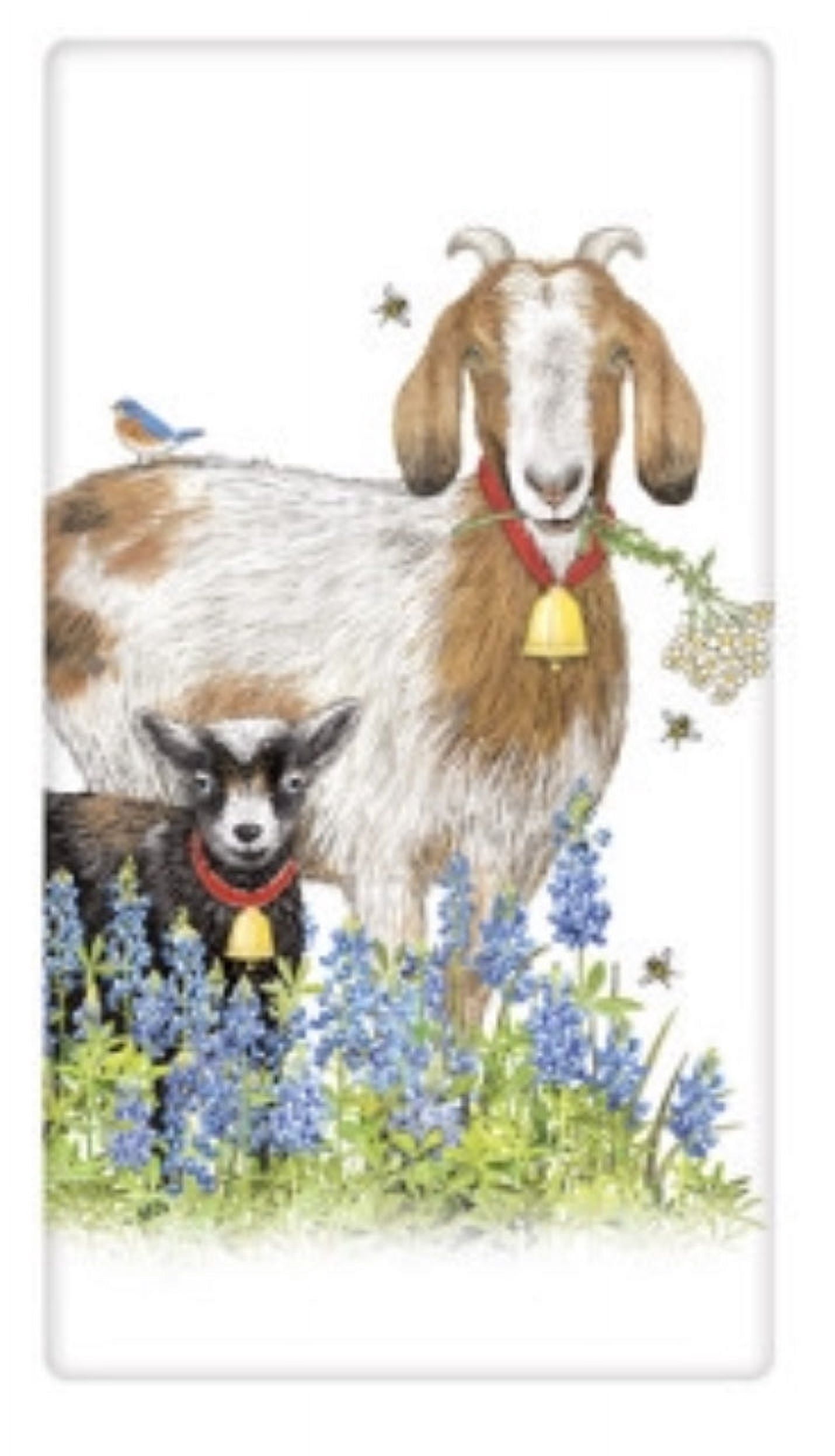 Mary Lake Thompson Bluebonnet Goats Flour Sack Kitchen Dish Towel ...