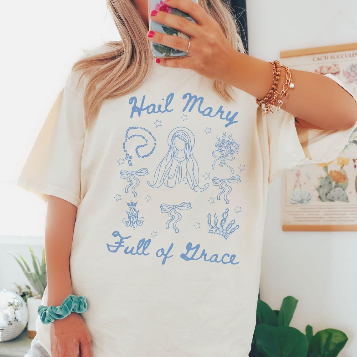 Mary Marian Catholic ® Tshirt, Virgin Mary Rosary Tee, Catholic S For Women, Confirmation , Ave ...