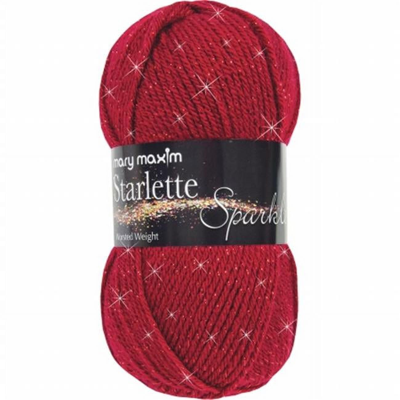 Mary Maxim Starlette Sparkle Ruby Yarn, Medium Acrylic Blend, 196 yd ...