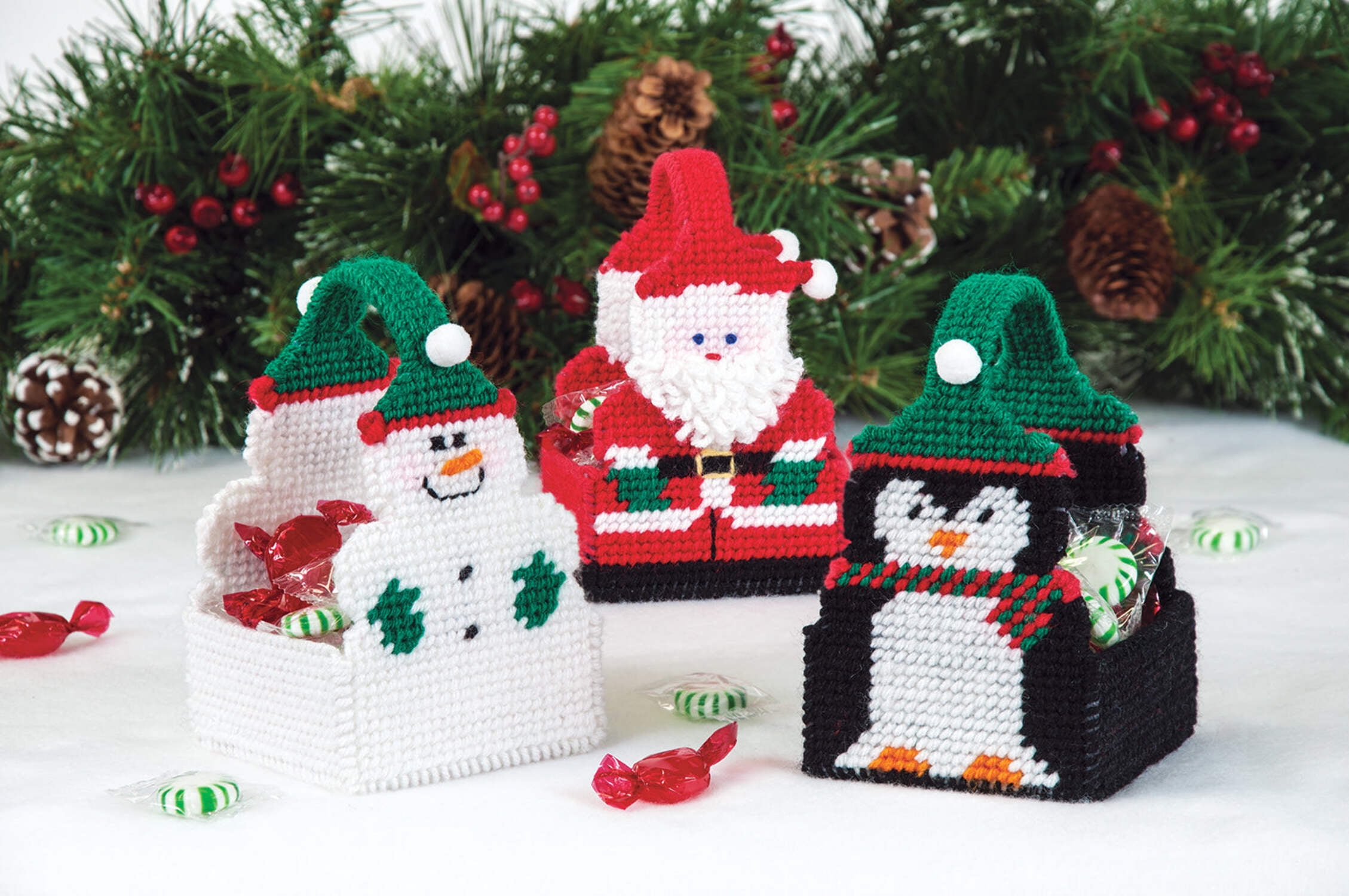 Mary Maxim Plastic Canvas Basket Kit 4"-Christmas Treats (7 Count ...