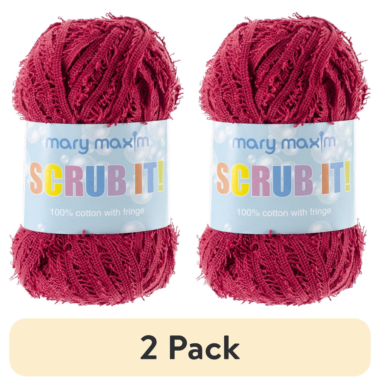 (2 pack) Mary Maxim Scrub It Yarn-Cranberry - Walmart.com
