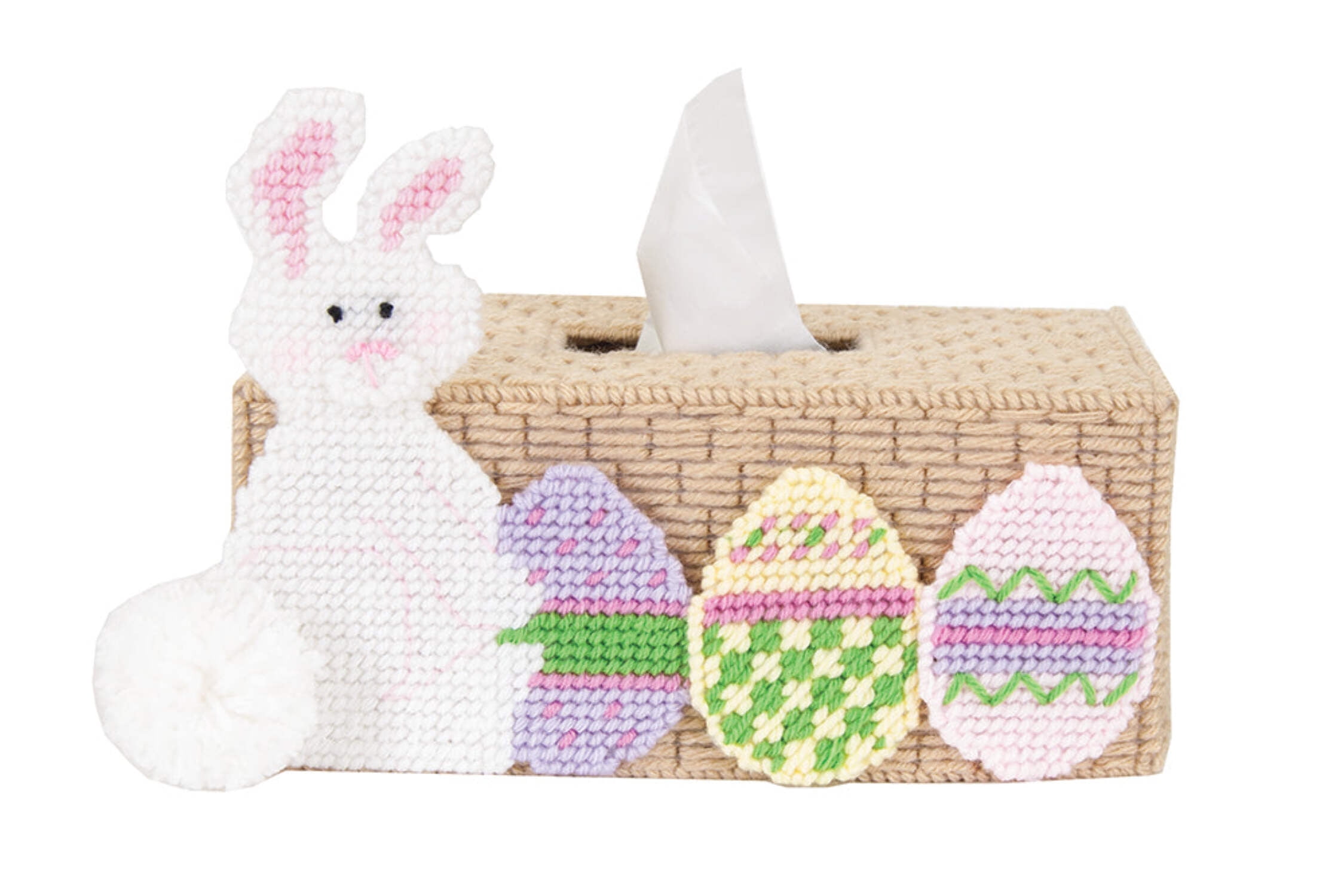 Mary Maxim Sniffles the Bunny Tissue Box Cover Plastic Canvas Kit ...