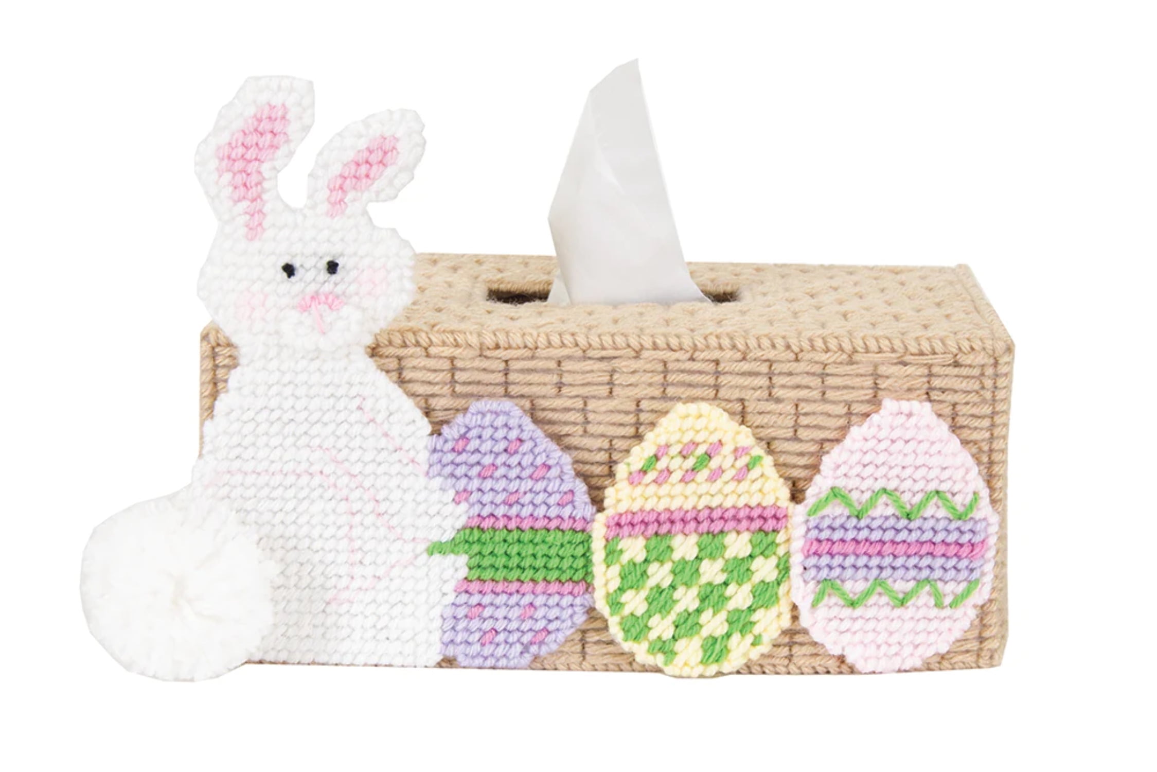 Mary Maxim Sniffles the Bunny Tissue Box Cover Plastic Canvas Kit ...