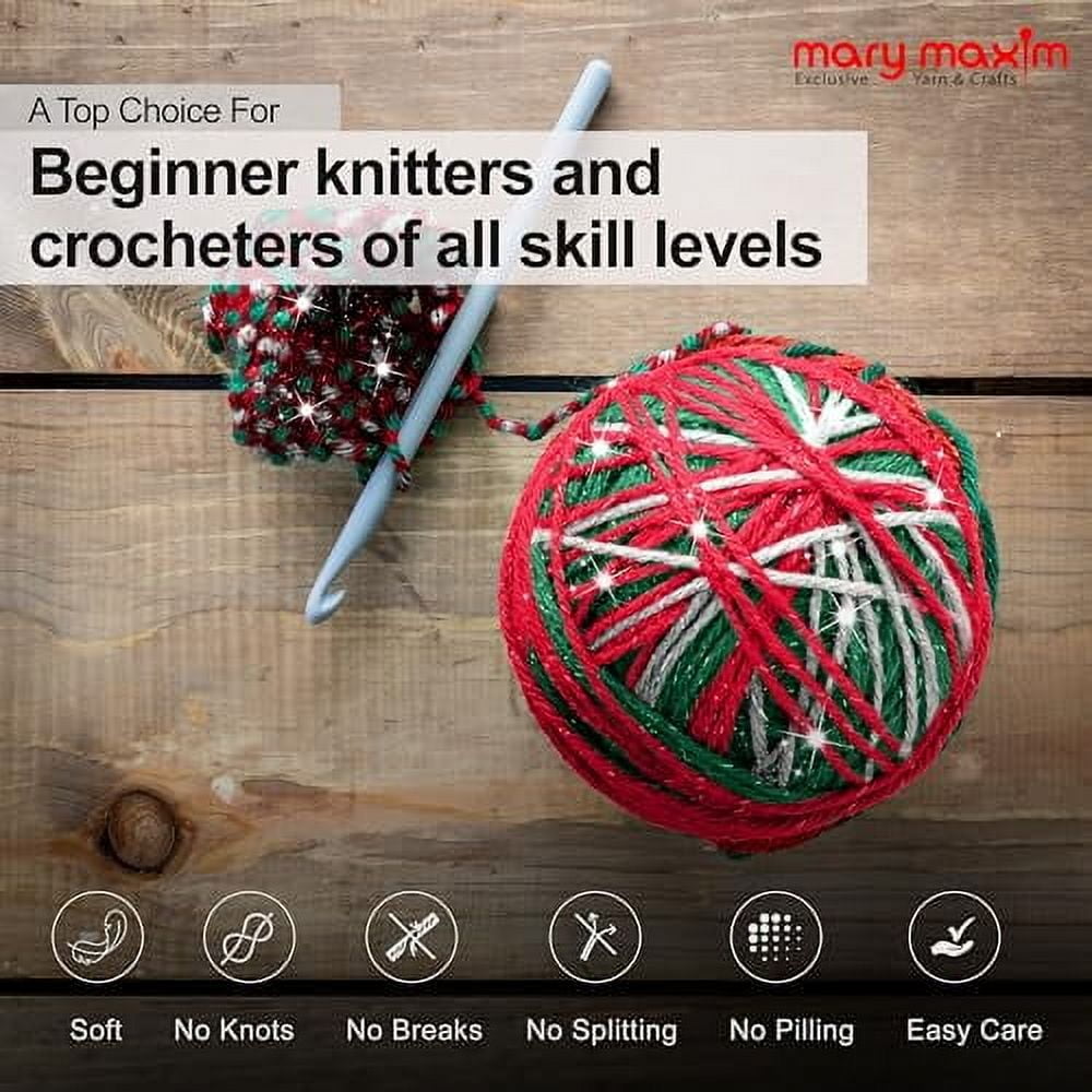 Mary Maxim Starlette Sparkle Yarn “Christmas” | 4 Medium Worsted Weight ...