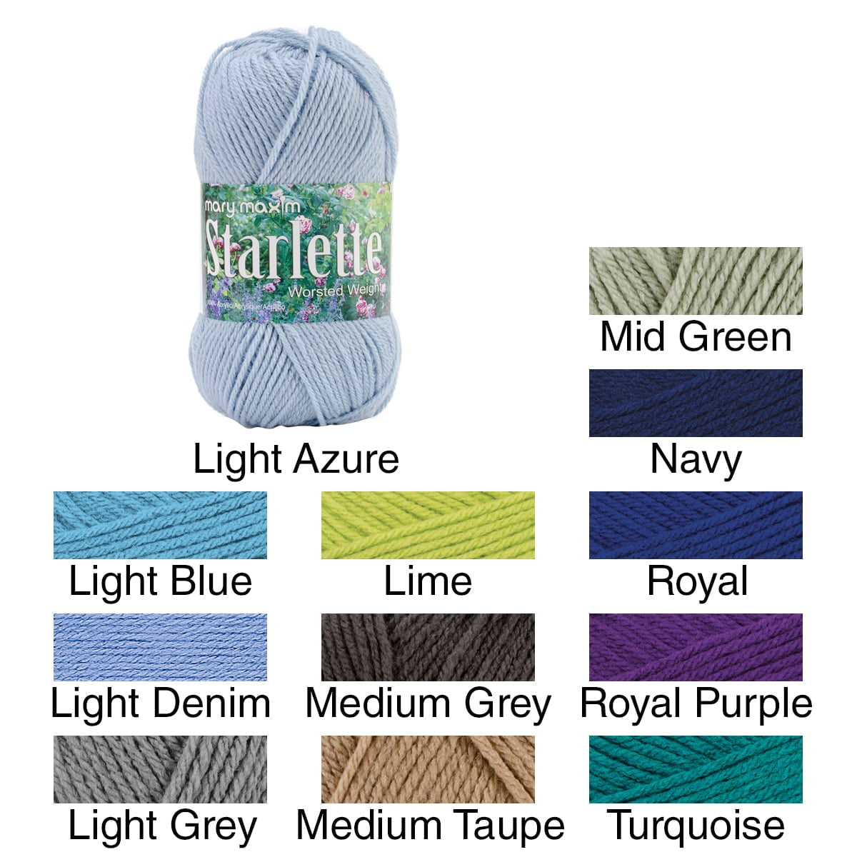 Mary Maxim Starlette Yarn-Light Denim - Walmart.com