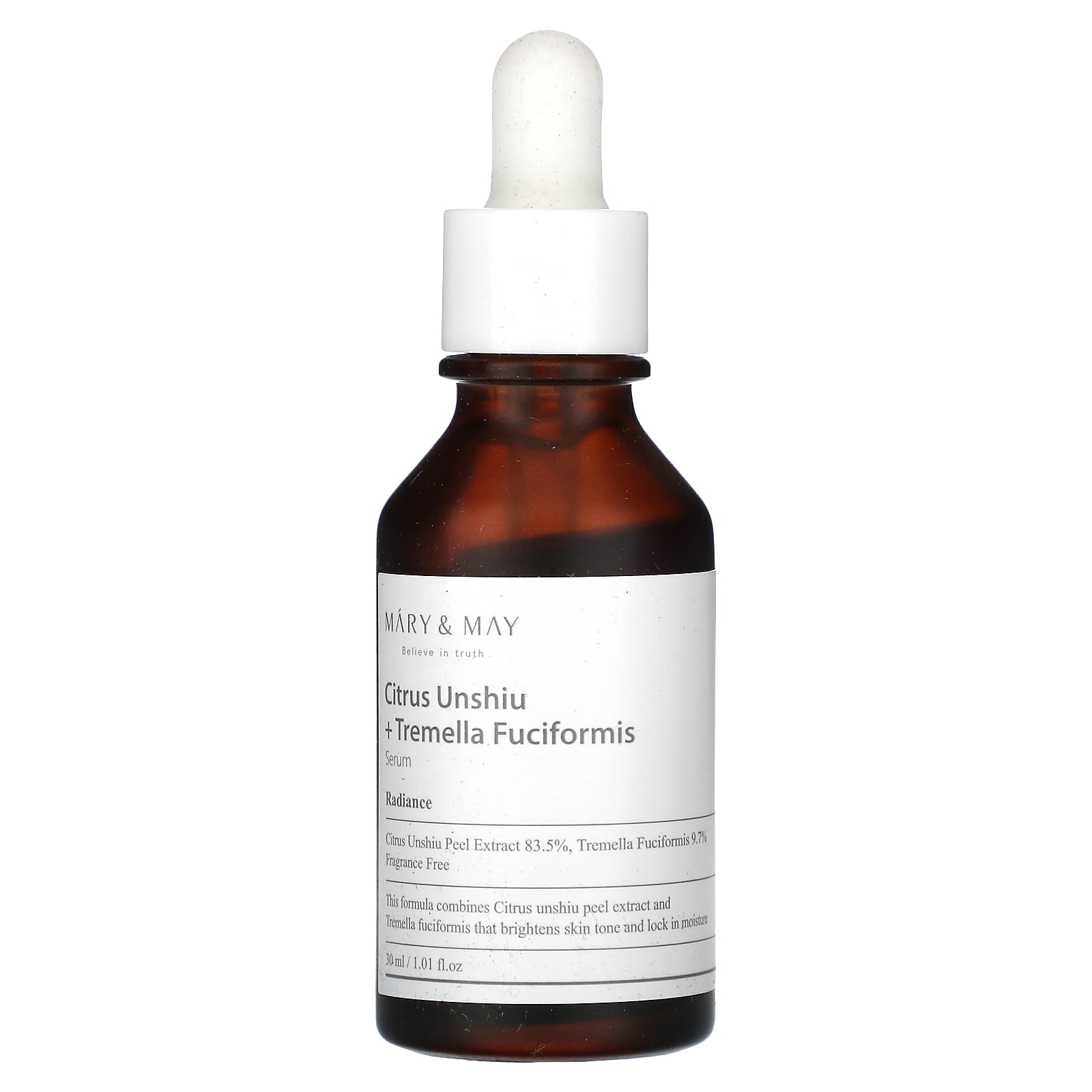 Mary & May Citrus Unshiu + Tremella Fuciformis Serum, 1.01 fl oz (30 ml ...