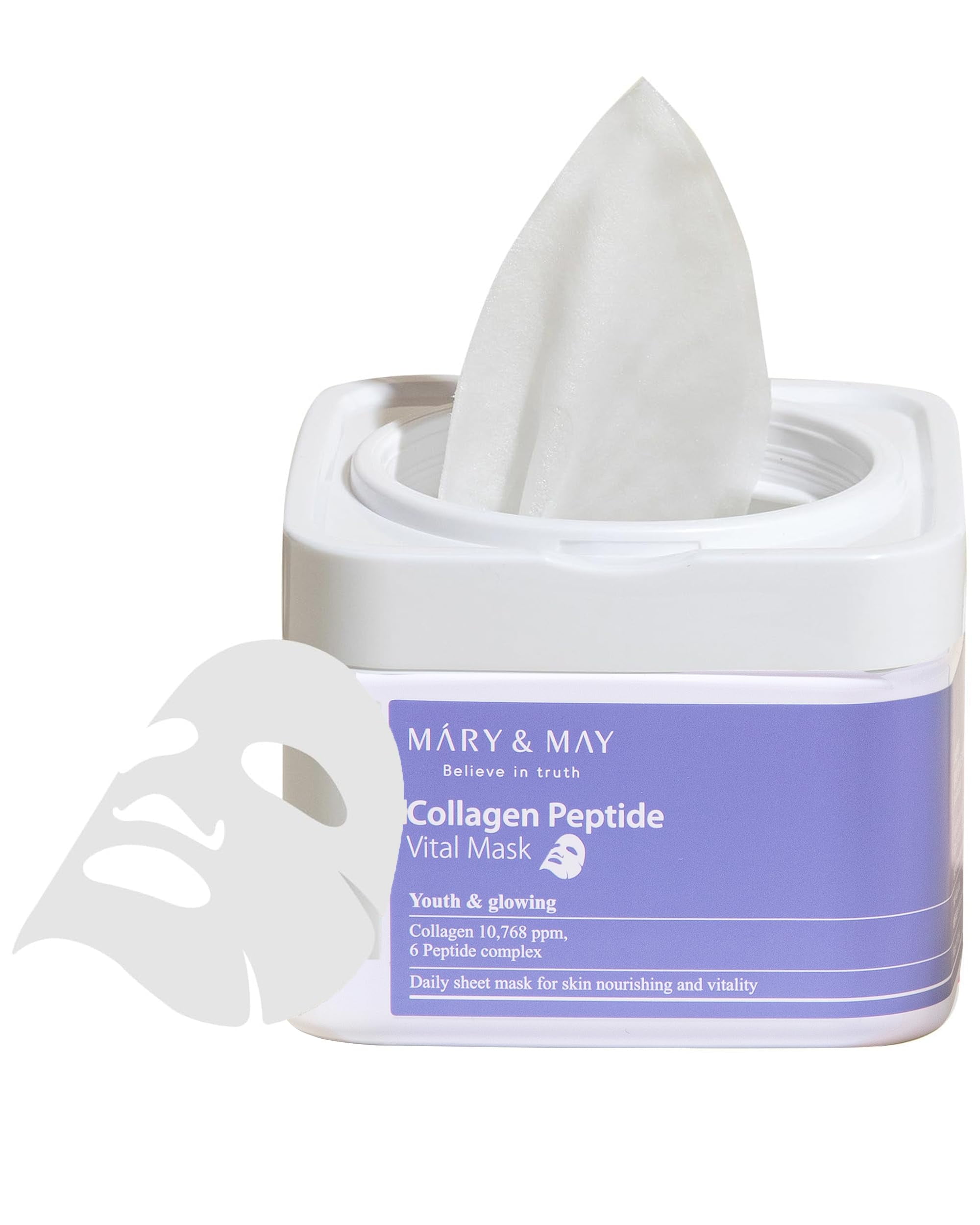 Mary&May Collagen Peptide Vital HMF23 Mask - Daily Pull-Out Mask for ...