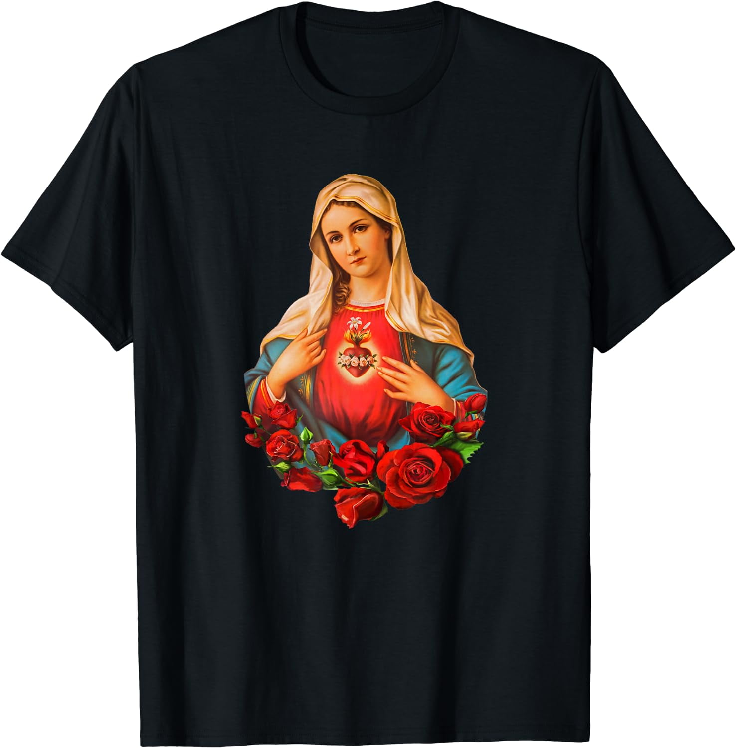 Mary Mother of God Heart of Virgin Mary Classic Catholic Tee T-Shirt ...